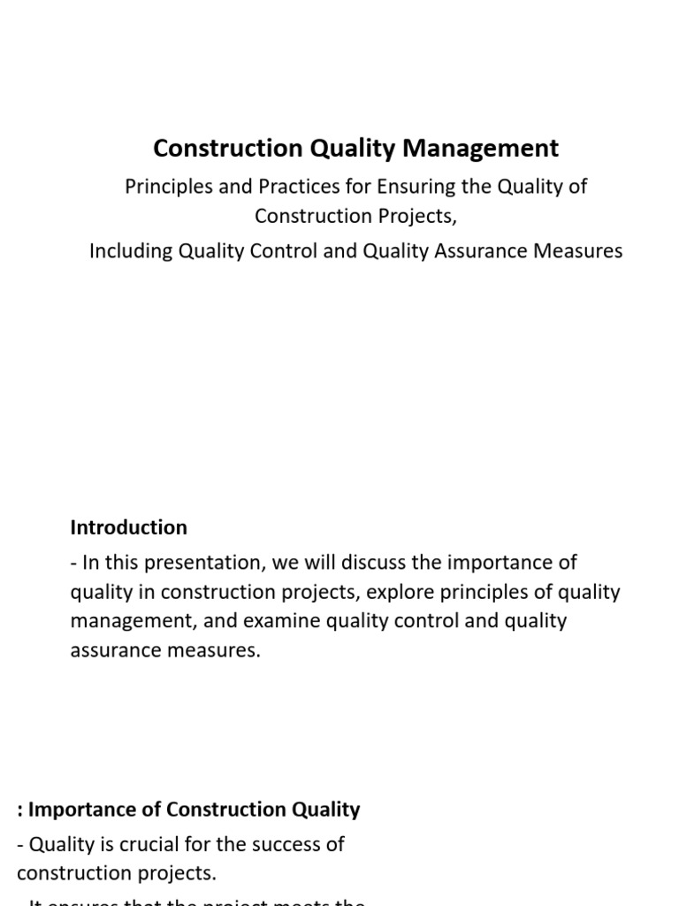 CH10 Construction Quality Management | PDF | Quality (Business ...