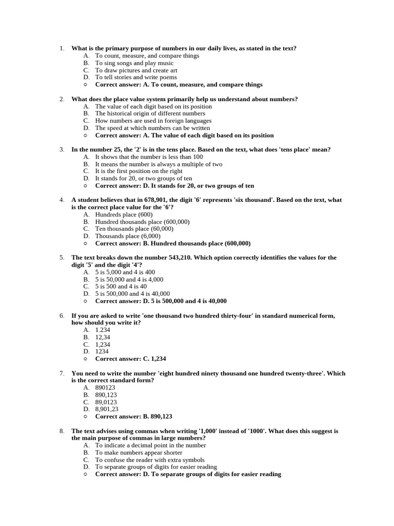 Writing and Reading Numbers to 1 Million | PDF | Arithmetic | Chess