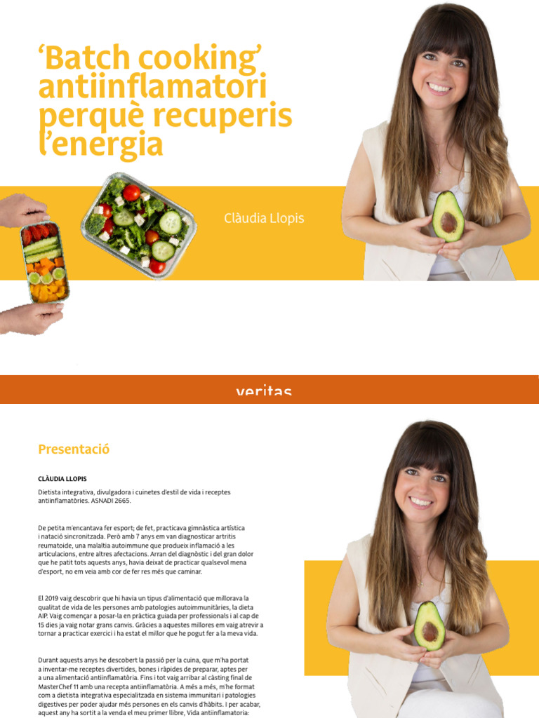 Batch Cooking' Antiinflamatori Perquè Recuperis L'energia - Ca | PDF