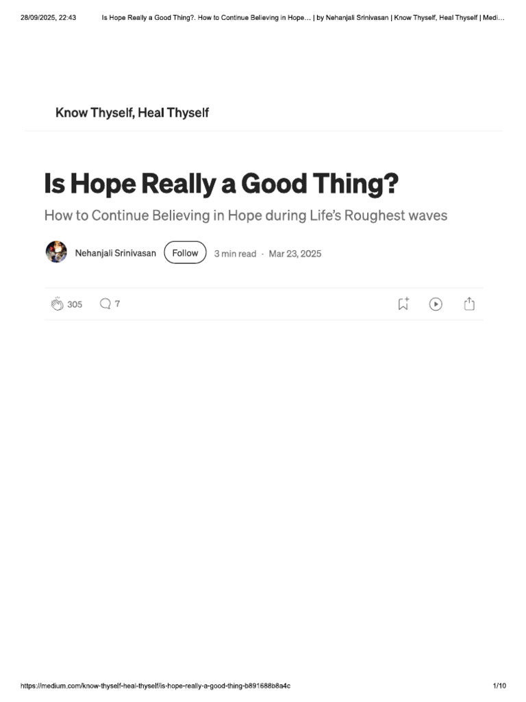 Hope Is Good Thing | PDF