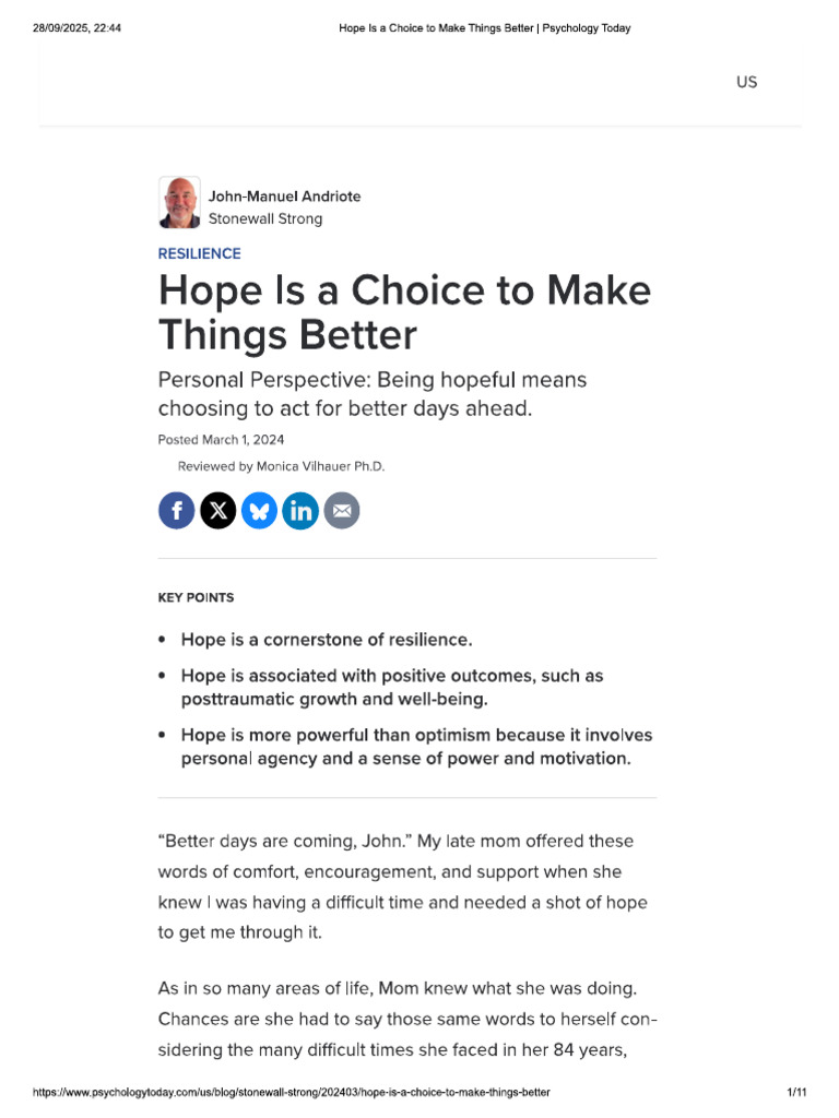 Hope Is Choice | PDF