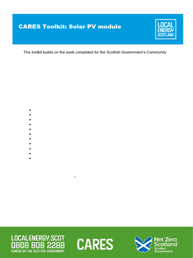 CARES Toolkit Solar PV Module Nov 2023 | PDF | Photovoltaic System ...