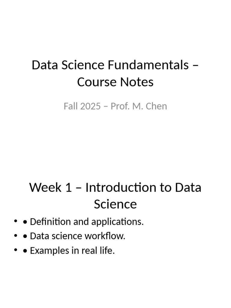 Data Science Fundamentals | PDF