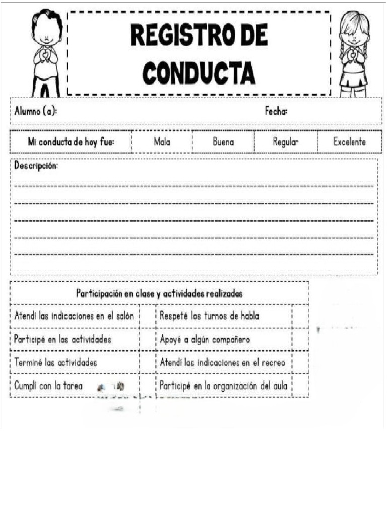 Formato de Registro de Conducta | PDF