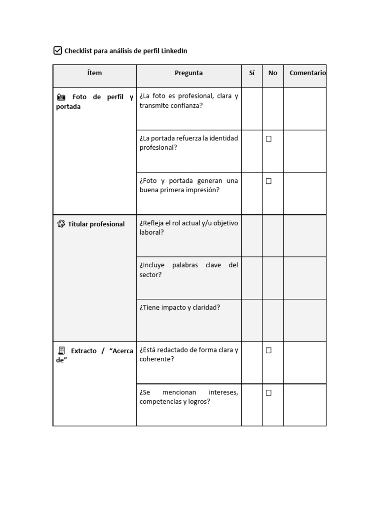 Checklist - Analísis Crítico | PDF