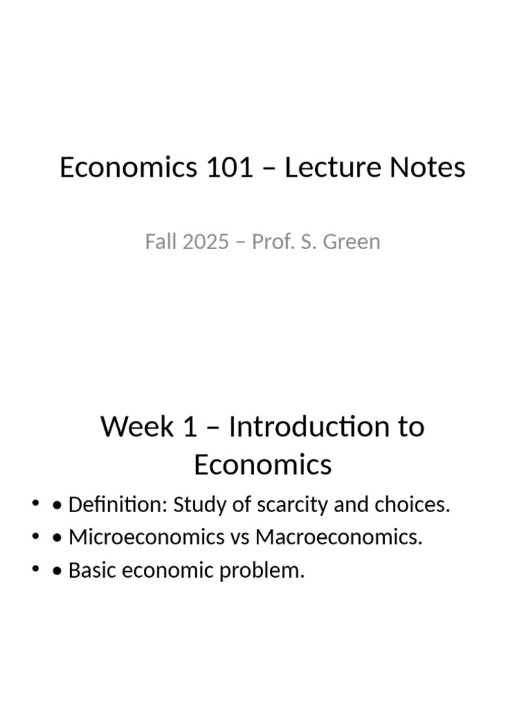 Economics 101 | PDF