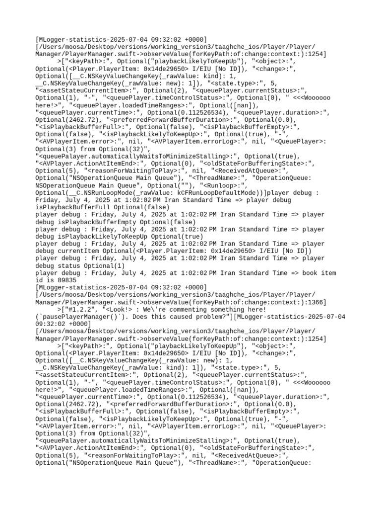 Player Debug Log | PDF | Ios | Mac Os
