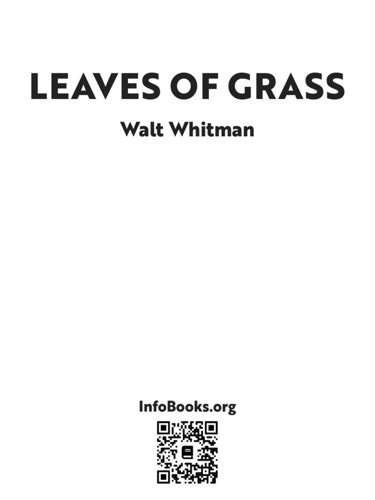 Leaves of Grass Walt Whitman | PDF | Leaves Of Grass | Walt Whitman