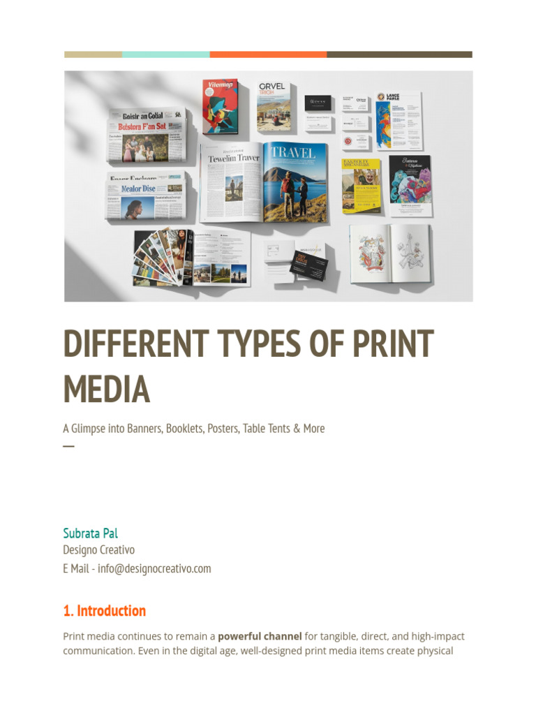 Different Types of Print Media | PDF | Billboard | Mass Media
