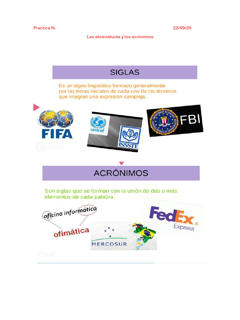 Practica Siglas y Acrónimos | PDF | Acrónimo | Nasa