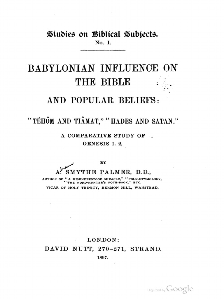 Babylonian Influence On The Bible and Popular Beliefs | PDF