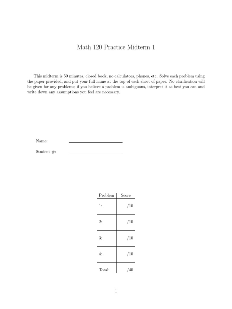 MATH120 Midterm 1 Practice | PDF | Mathematics | Mathematical Logic