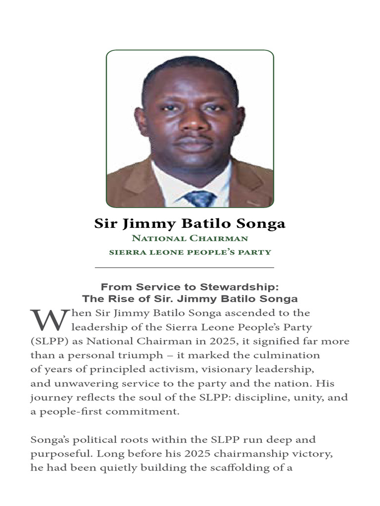 Sir Jimmy Batilo Songa's SLPP Leadership | PDF