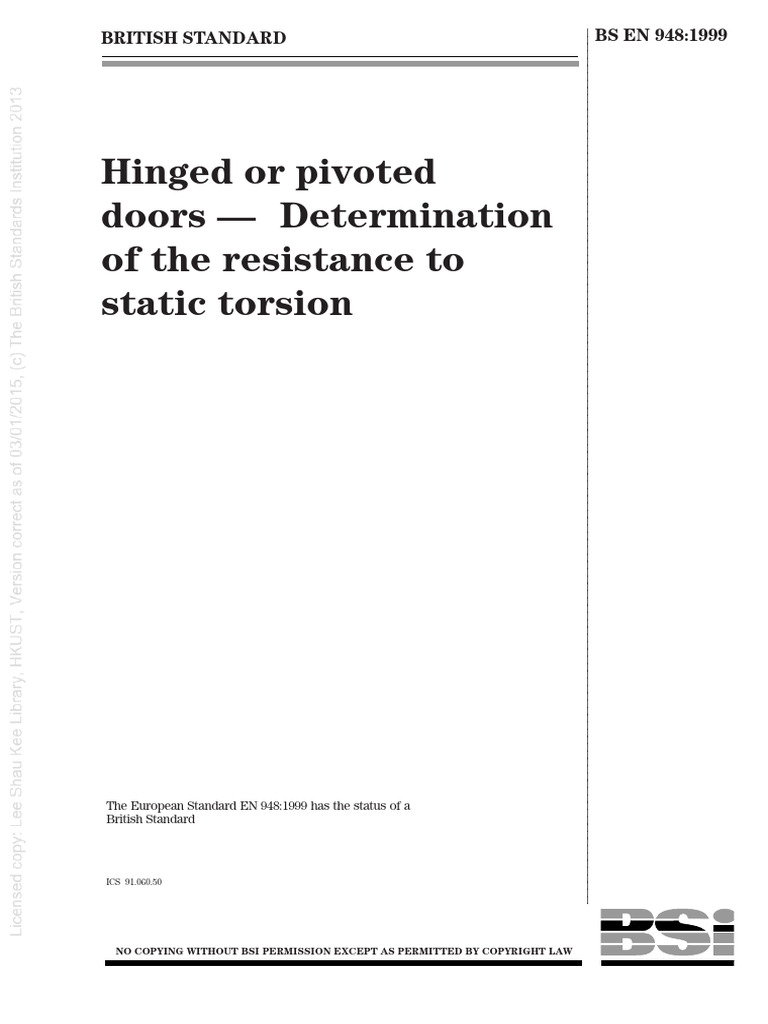 Static Torsion Resistance for Doors | PDF | Deformation (Engineering ...