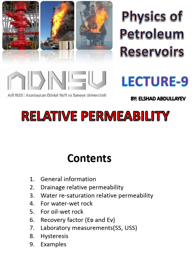 Week-9. Relative Permeability | PDF | Petroleum Reservoir | Chemical Engineering