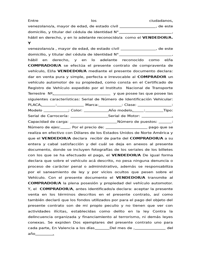 Venta Vehículo Privada para Eguito | PDF