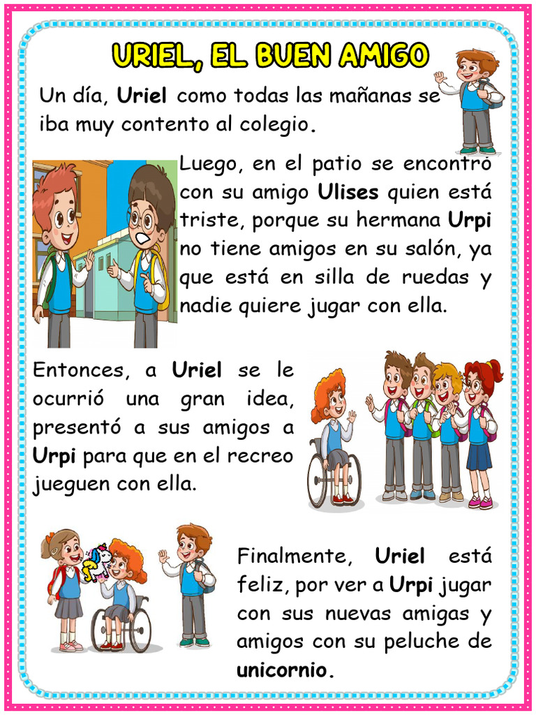 Ficha Uriel El Buen Amigo Plan Lector 2024 Maestra Janet | PDF