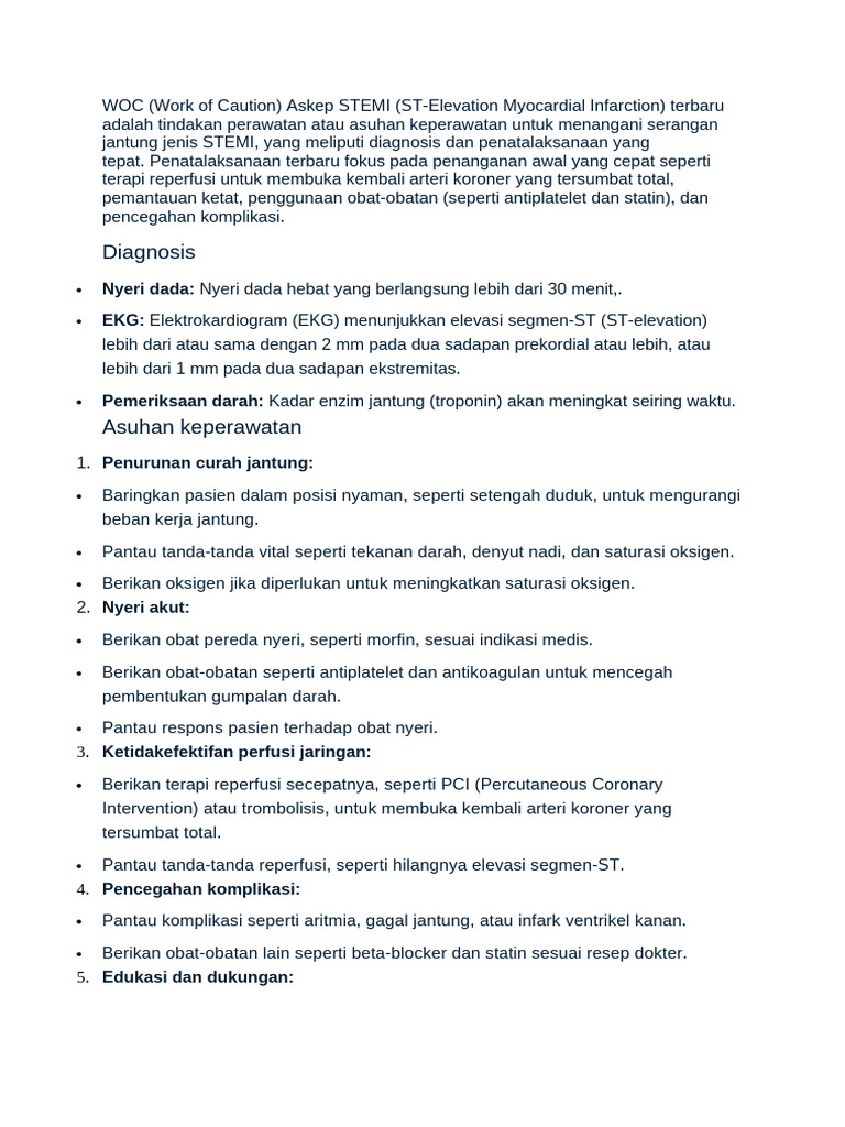 Laporan Pendahuluan Pada Pasien Stemi | PDF