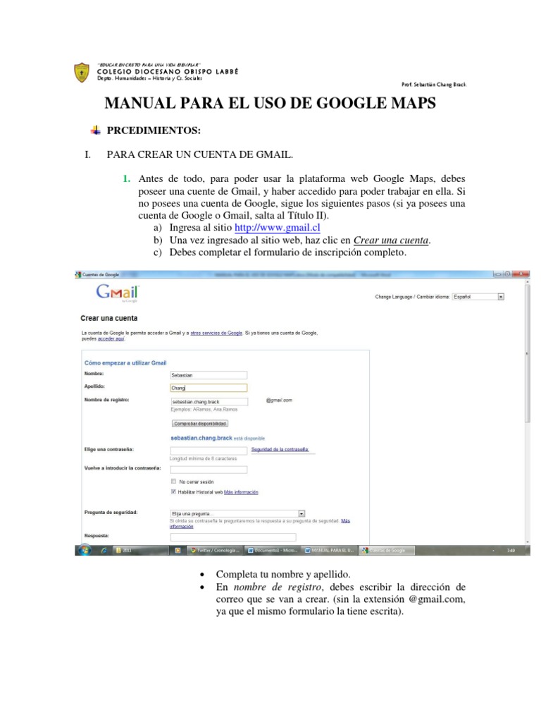 Manual para El Uso de Google Maps | PDF | Google | Gmail