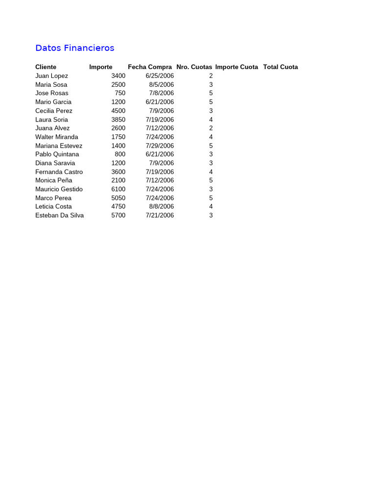 Ejercicio3 EXCEL | PDF