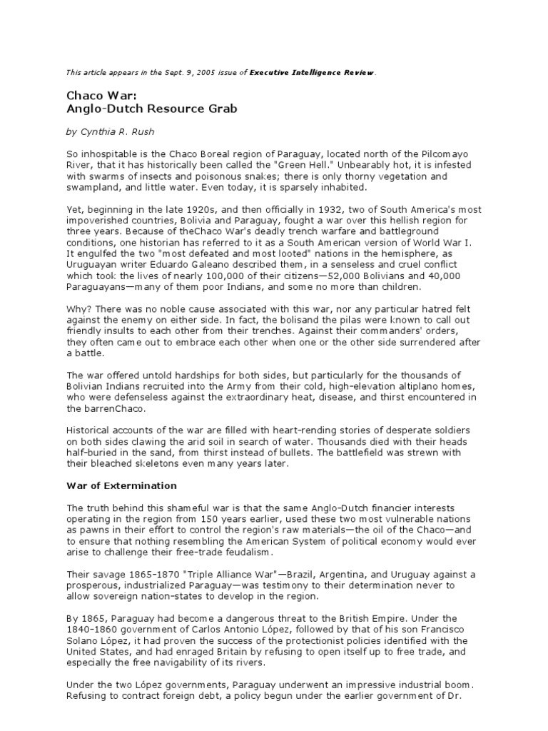 Chaco War: A Resource Conflict in Paraguay | PDF | Paraguay | Military