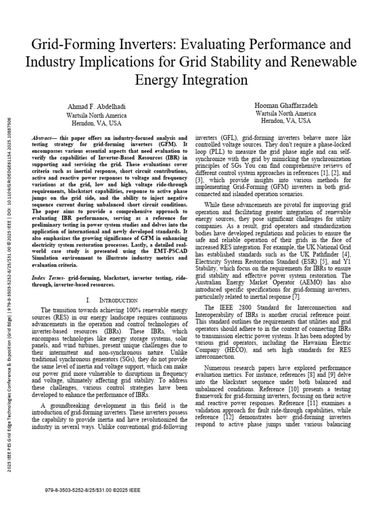 Grid-Forming Inverters for Microgrids | PDF | Electrical Grid | Power ...