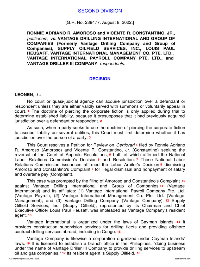 16-Amoroso v. Vantage Drilling International and Group of Companies | PDF | Corporations ...