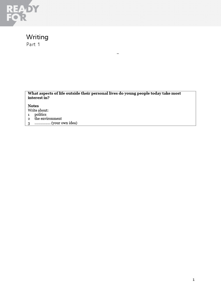 RfB2F TG End of Course Test Writing | PDF