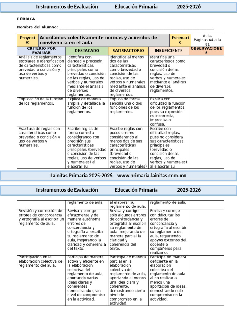 Instrumentos de Evaluación Primaria 2025-2026 | PDF | Dieta | Democracia