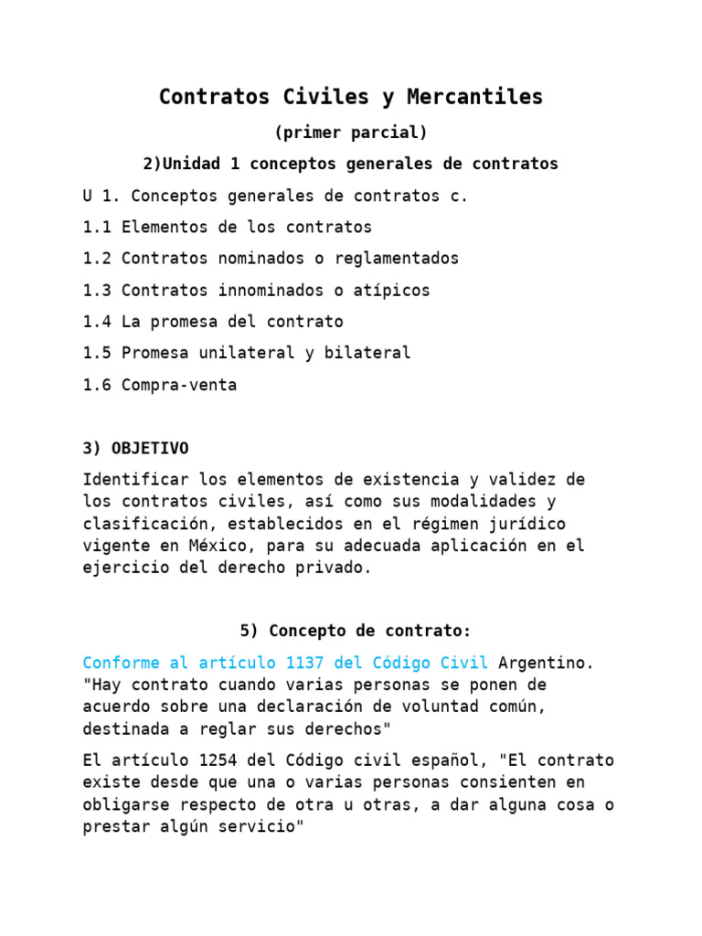 Apuntes Contratos Civiles y Mercantiles | PDF | Derecho privado | Justicia