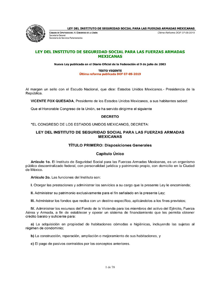 Ley Del Issfam.-1 | PDF
