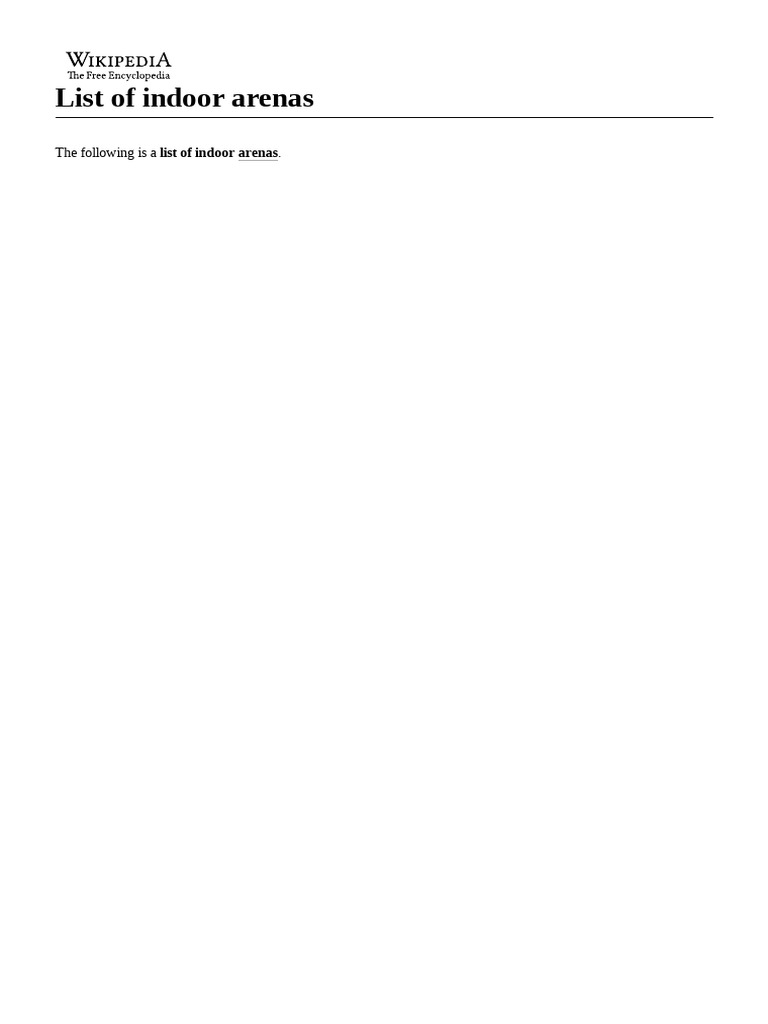 List of Indoor Arenas | PDF | Sports Competitions | Sports