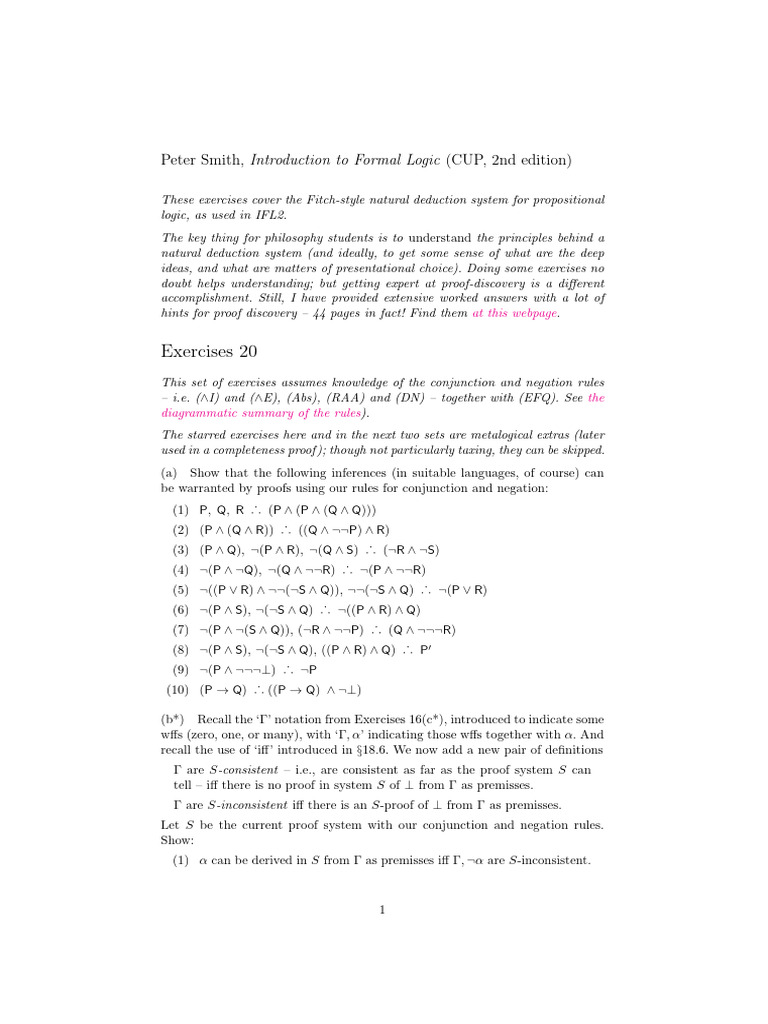 Exercises and Solutions 20 23 Combo 1 | PDF | Logic | Syntax (Logic)