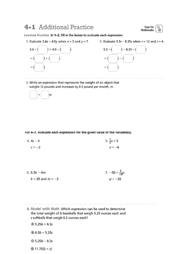 Math Expression Class 7 | PDF