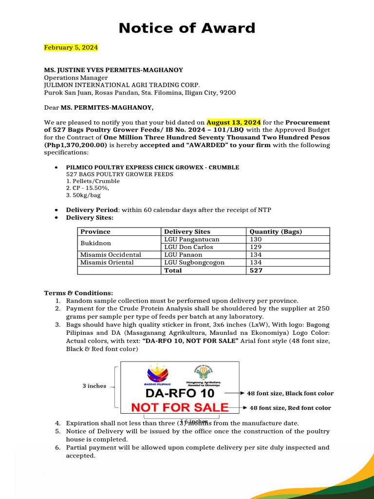 Noa Template Pdf Guarantee