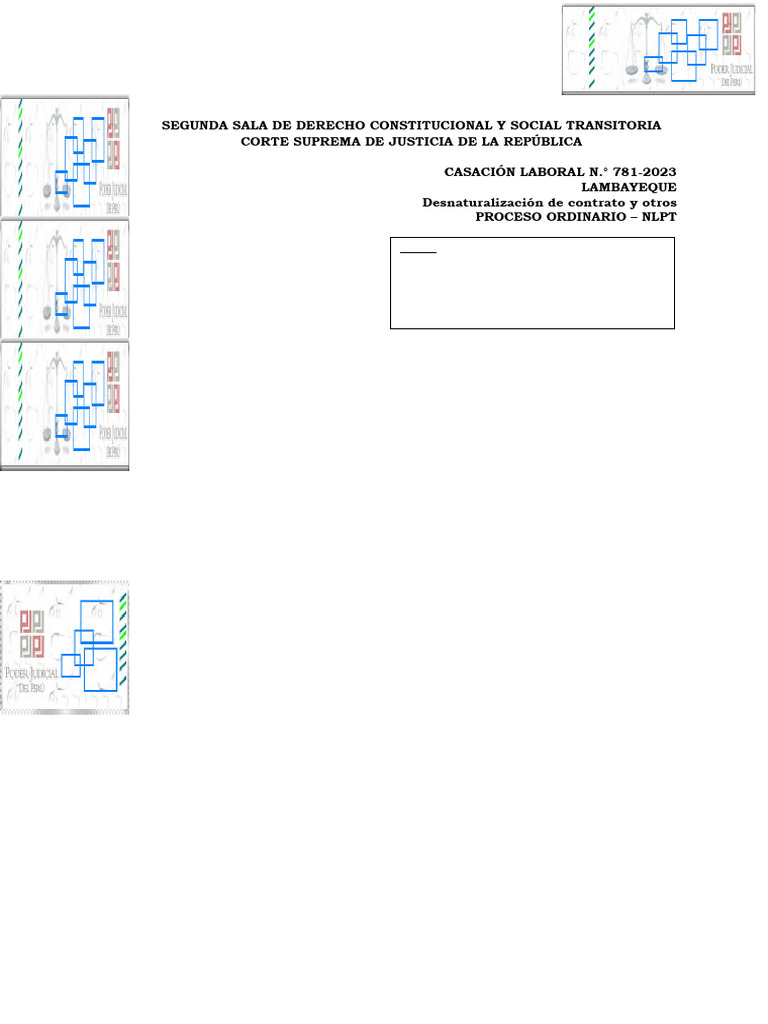 Casaci N Laboral No 781 2023 Lambayeque 1757954892 | PDF | Debido al ...