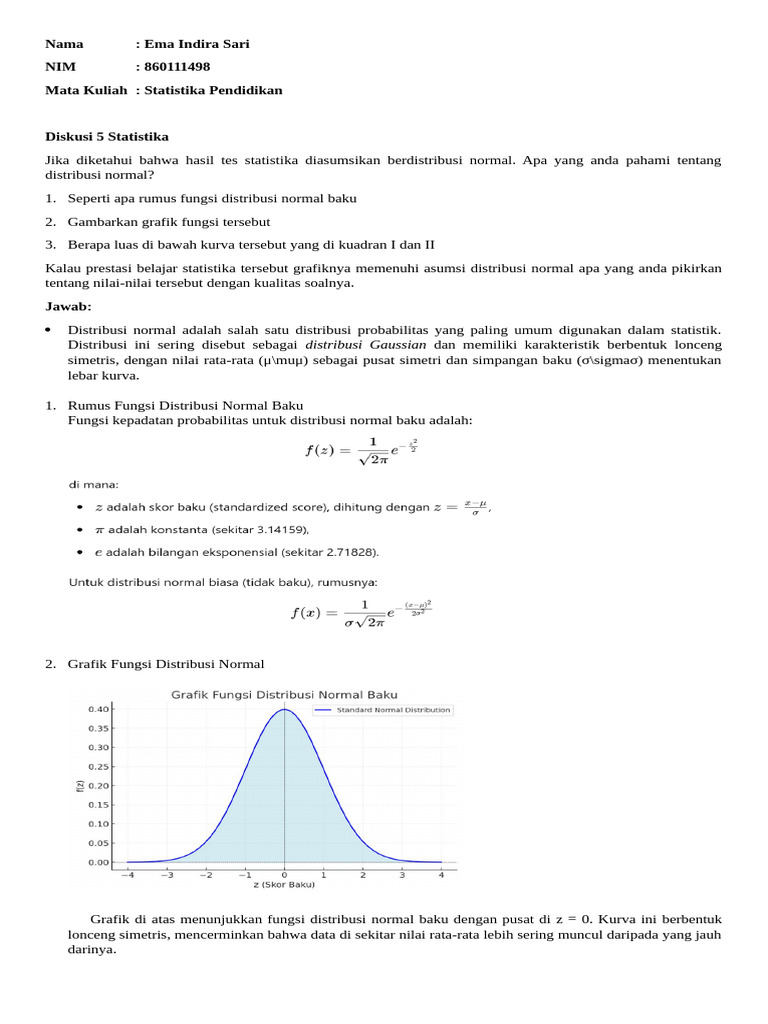 EMA INDIRA SARI - 860111498 - Diskusi 5 Statistika | PDF
