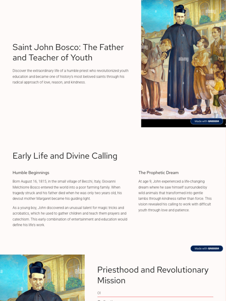 Saint John Bosco The Father and Teacher of Youth | PDF | Spirituality