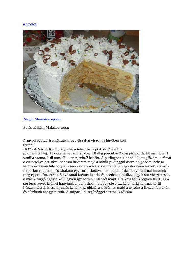 Malakov Torta | PDF
