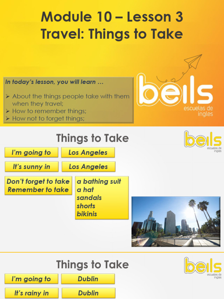10.3 Travel Things To Take | PDF | Government And Personhood