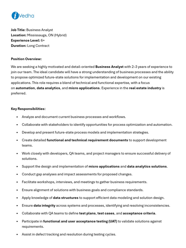 Business Analyst - IVedha 2025 | PDF | Data Analysis | Business Process