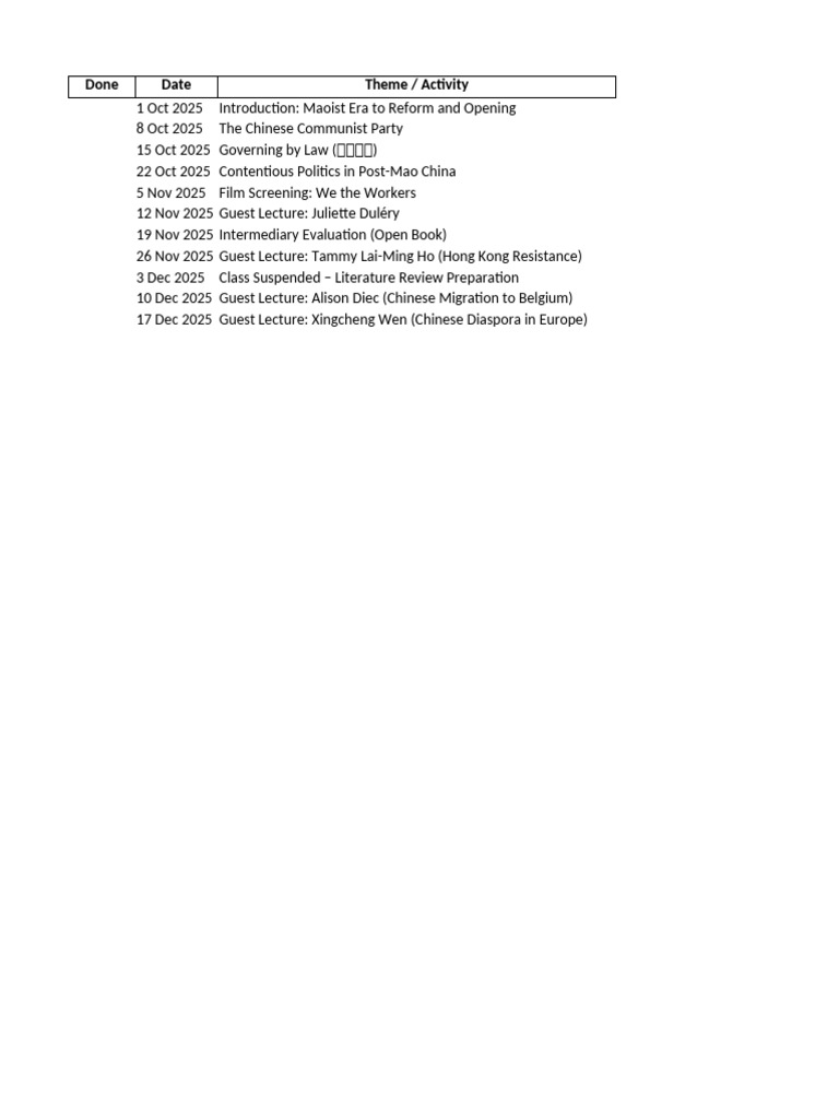 Course Schedule Fall2025 | PDF