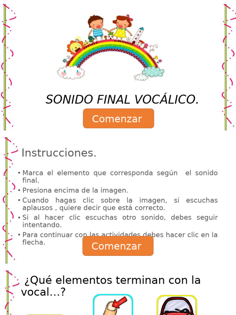 Sonido Final Vocálico | PDF