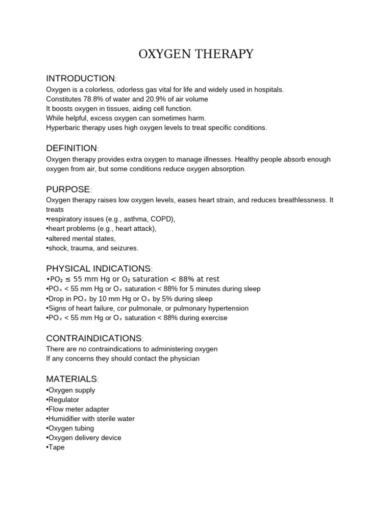 Oxygen Therapy Demo | PDF | Oxygen | Medical Specialties