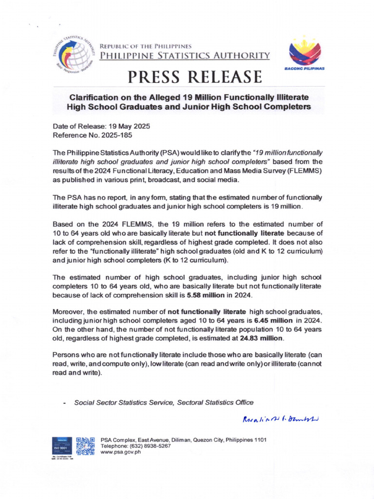 Press Release On The Clarification On The Alleged 19 Million Functional ...
