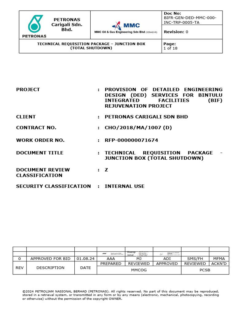 Bifr Gen Ded MMC 000 Inc TRP 0005 0 | PDF | Specification (Technical ...