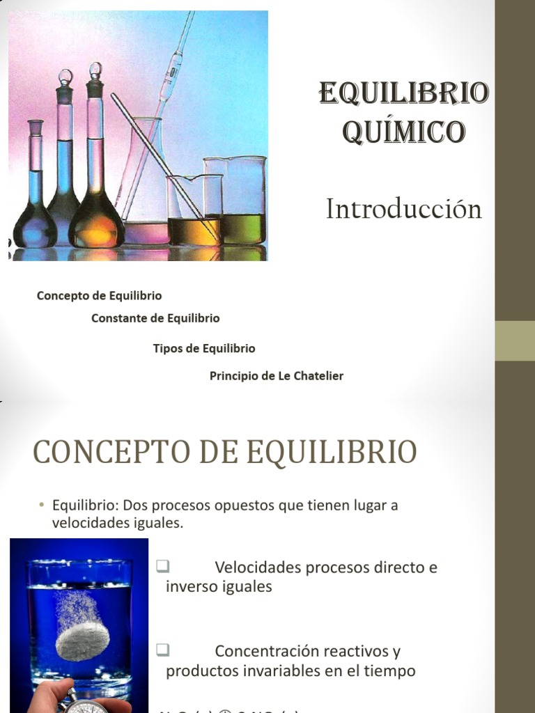 Equilibrio Quimico. Diapos | PDF | Equilibrio químico | Reacciones químicas