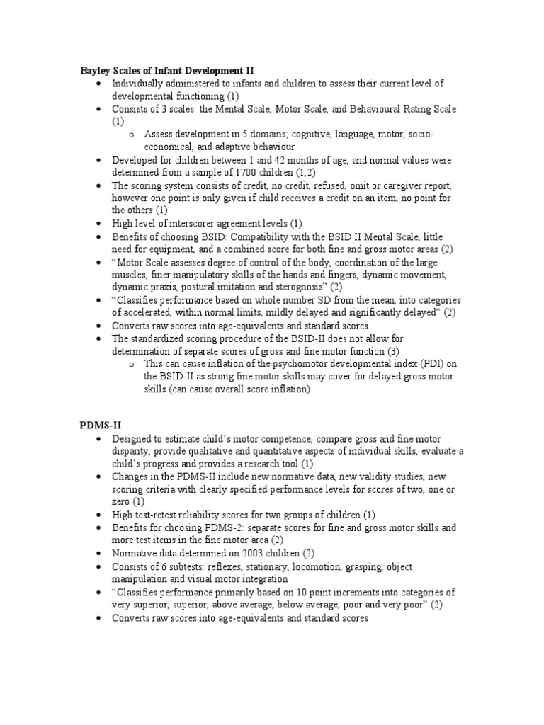 Bayley Scales of Infant Development II | PDF | Human Development ...