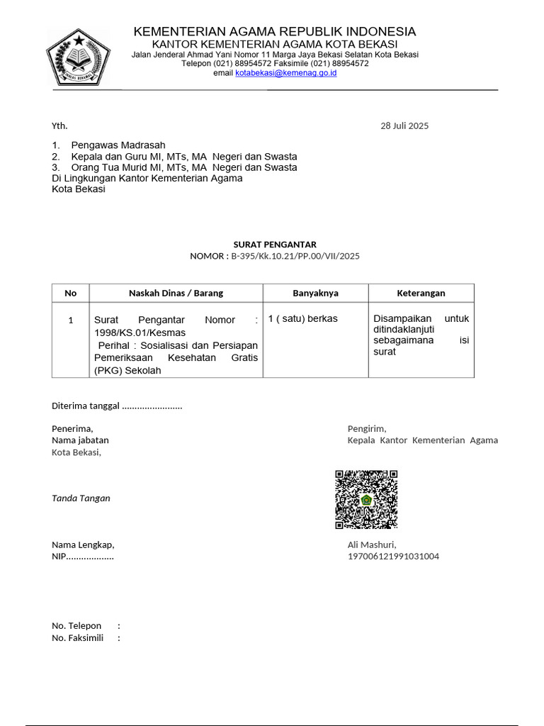 Surat Sosialisasi PKG Sesuai Jenjang Dan Jadwal | PDF