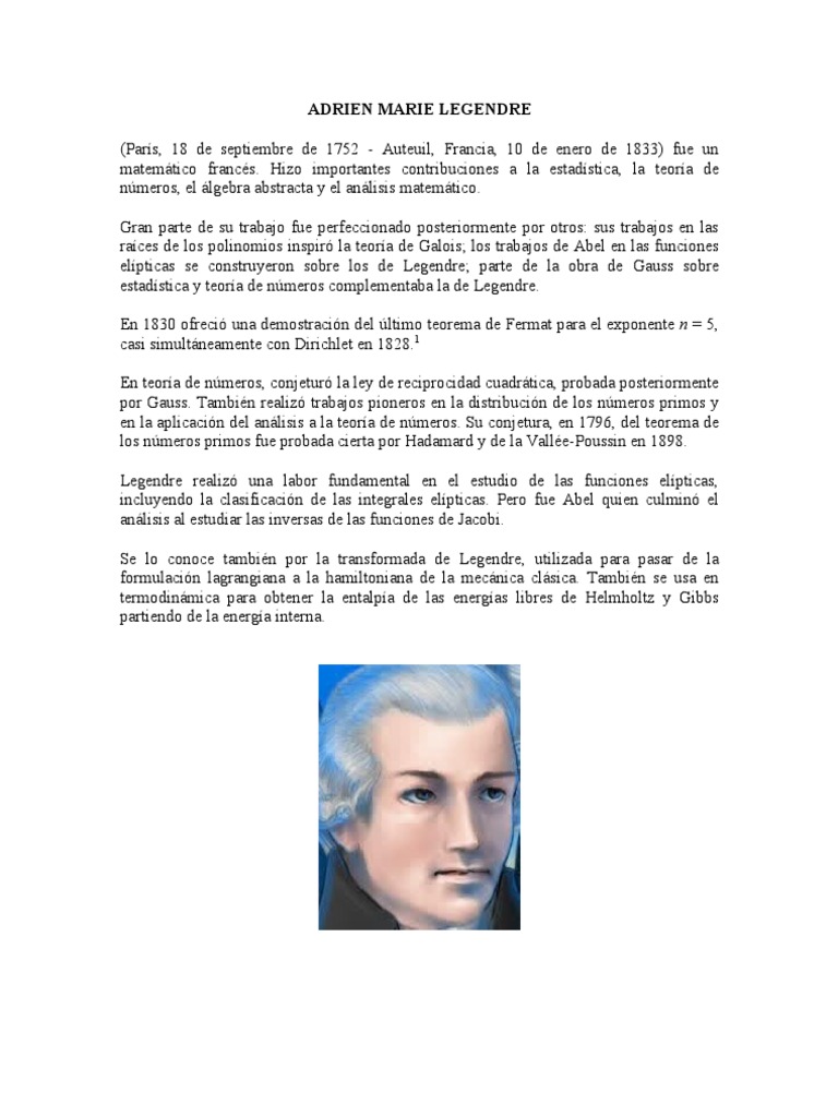Adrien Marie Legendre | PDF